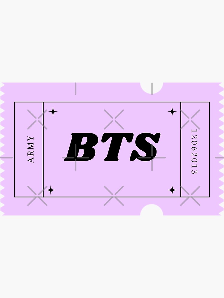 "BTS Ticket" Sticker for Sale by penghwall | Redbubble