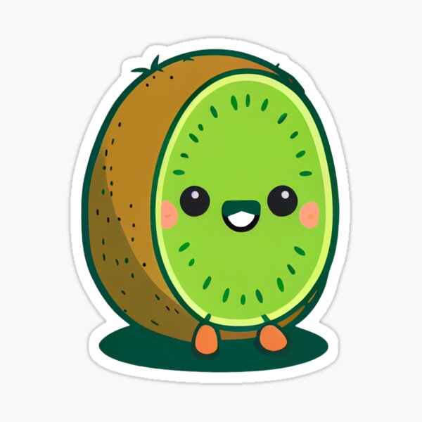 "cute kawaii kiwi fruit" Sticker for Sale by DesArtStudio | Redbubble