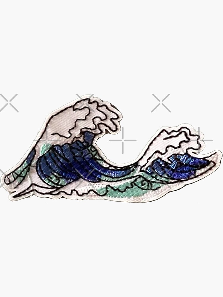 "Blue Wave Sticker" Sticker for Sale by designolo | Redbubble