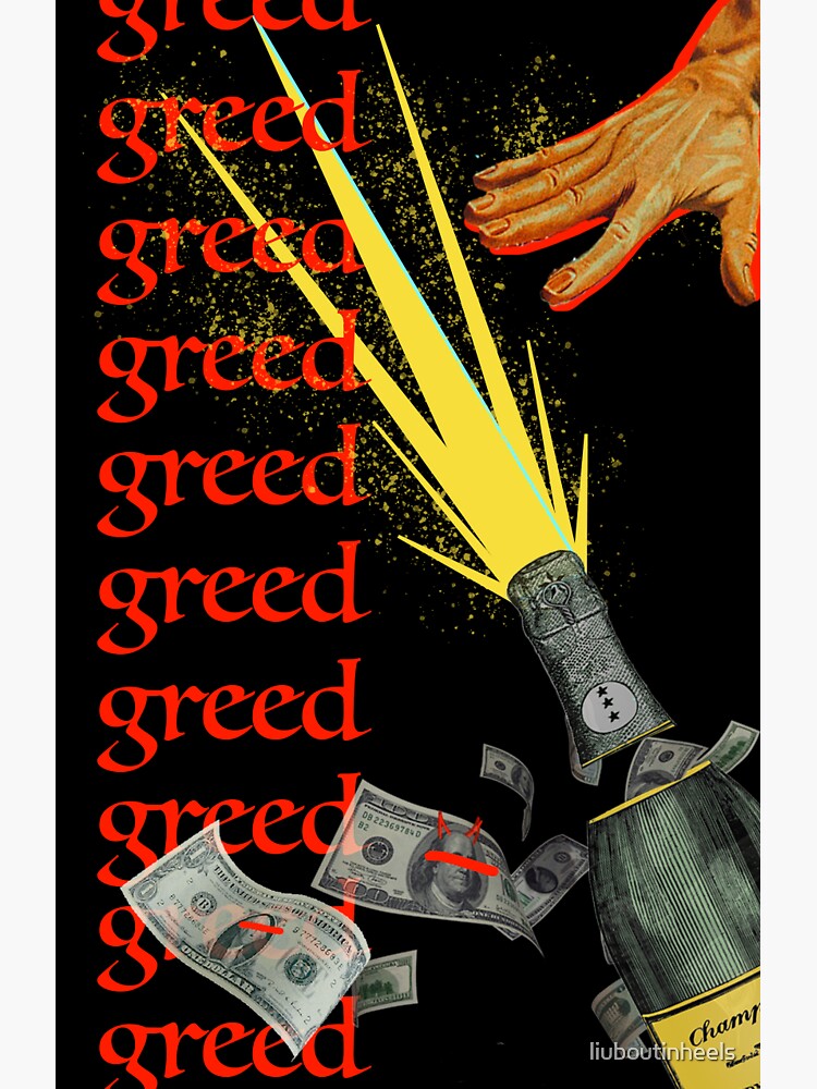 "Greed Seven Deadly Sins " Sticker for Sale by liuboutinheels | Redbubble