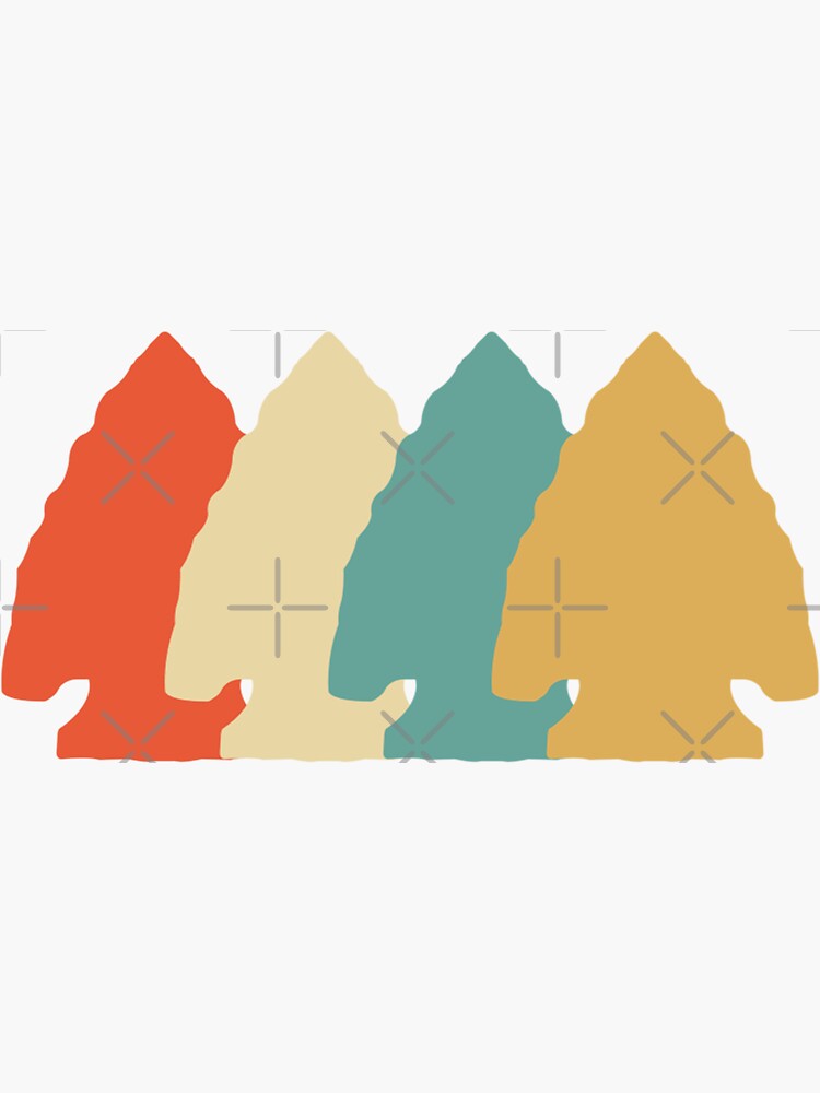 "Arrowhead Hunting Collecting Vintage Retro Art" Sticker for Sale by ...