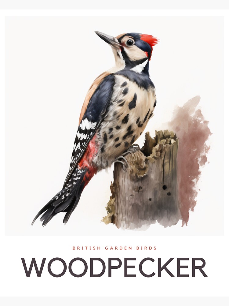 "British Garden Birds: Woodpecker" Sticker for Sale by andreipopescu ...
