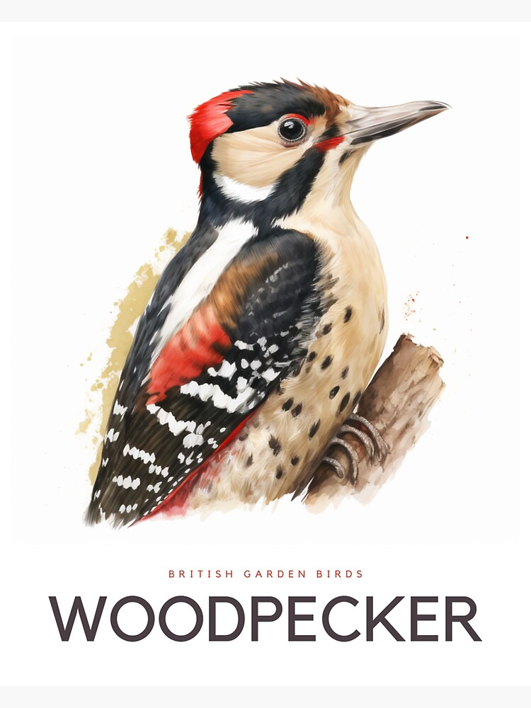 "British Garden Birds: Woodpecker" Sticker for Sale by andreipopescu ...