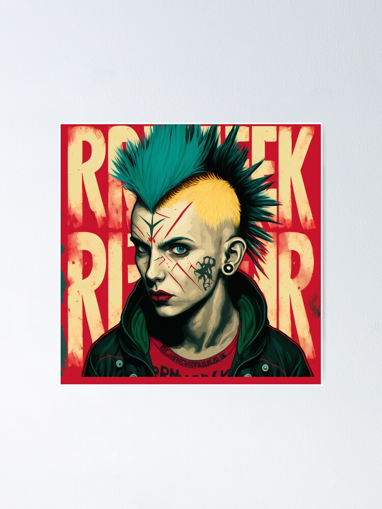 "Lady punk rebellious spirit " Poster for Sale by FewCaratArt | Redbubble