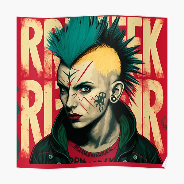 "Lady punk rebellious spirit " Poster for Sale by FewCaratArt | Redbubble
