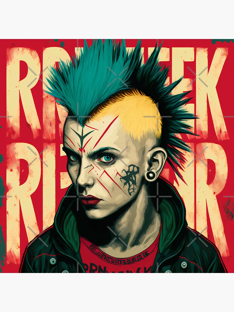 "Lady punk rebellious spirit " Sticker for Sale by FewCaratArt | Redbubble