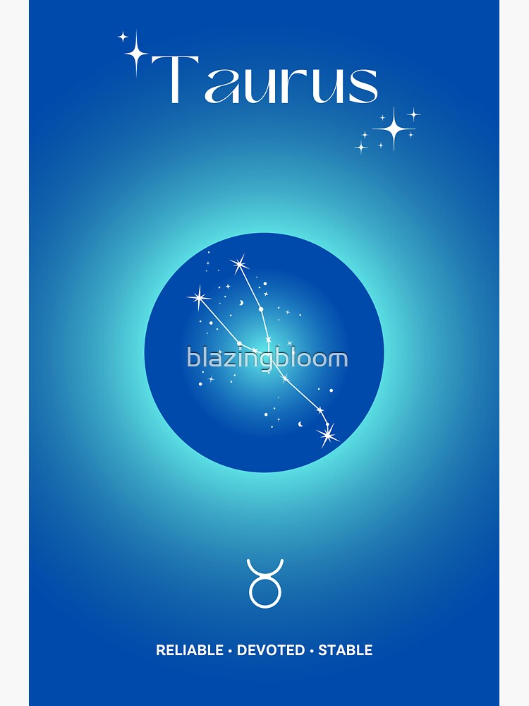 Taurus Star Sign Zodiac Celestial Constellation Aura Gradient Sticker