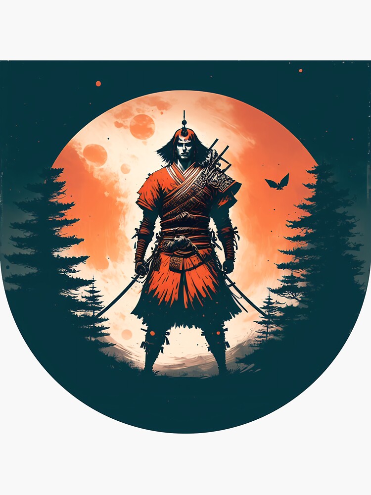""Moon of the Ronin" 2d Artwork - Original digital art" Sticker for ...