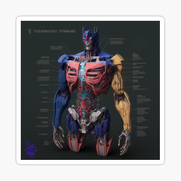 "Transformer Anatomy " Sticker for Sale by MindTankArt | Redbubble