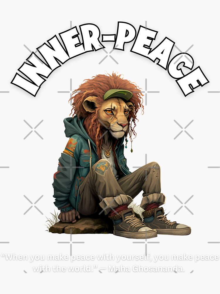 "Inner-Peace Leo Lion" Sticker for Sale by StreetGlory | Redbubble