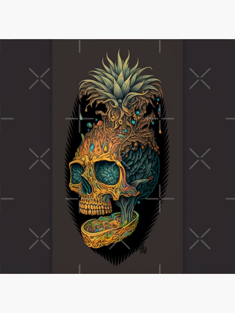 "Pineapple Skull" Sticker for Sale by MindTankArt | Redbubble