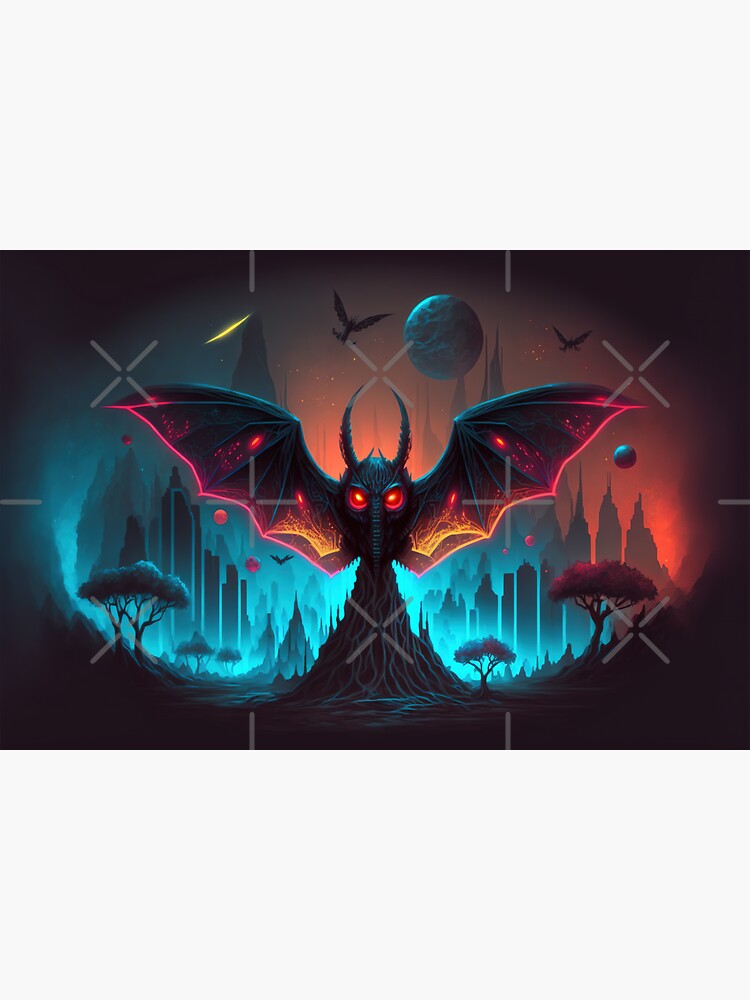 "Mothman posing in neon light " Sticker for Sale by VanKlin | Redbubble