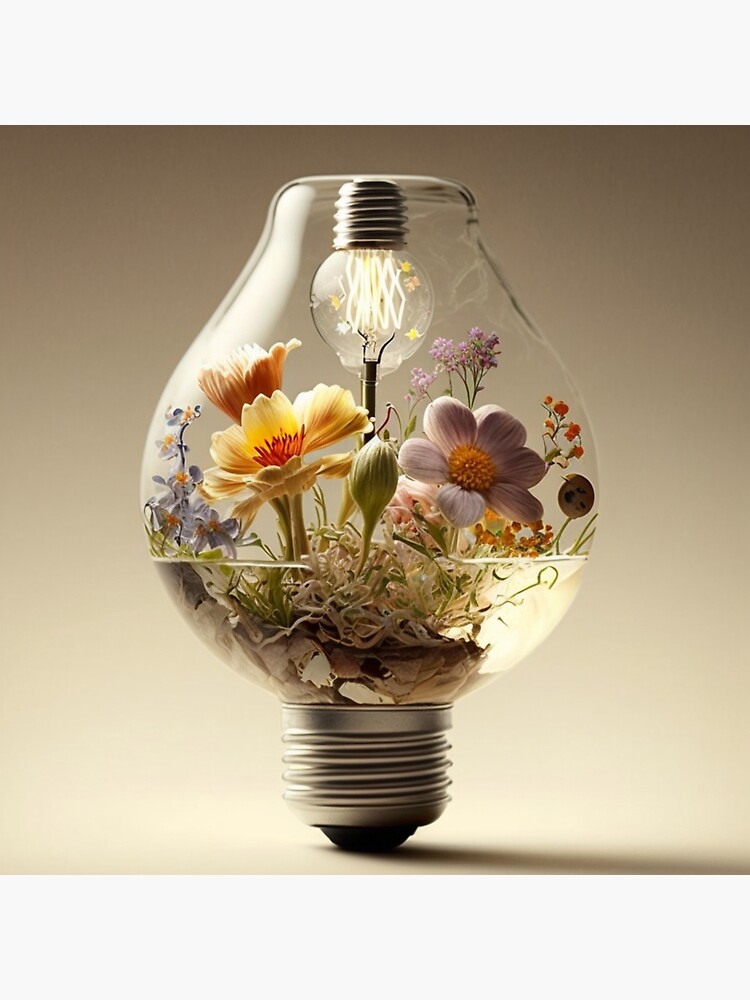 "Flowers in Lightbulb" Poster for Sale by Andrei Popescu | Redbubble