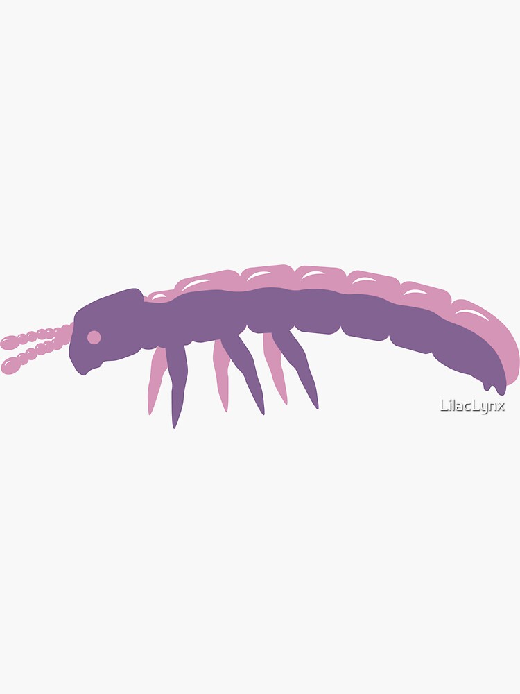 "Purple Lineless Grub" Sticker for Sale by LilacLynx | Redbubble