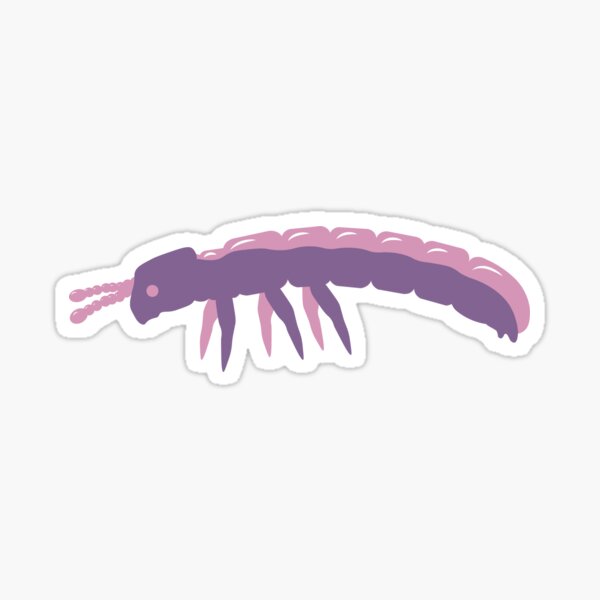 "Purple Lineless Grub" Sticker for Sale by LilacLynx | Redbubble