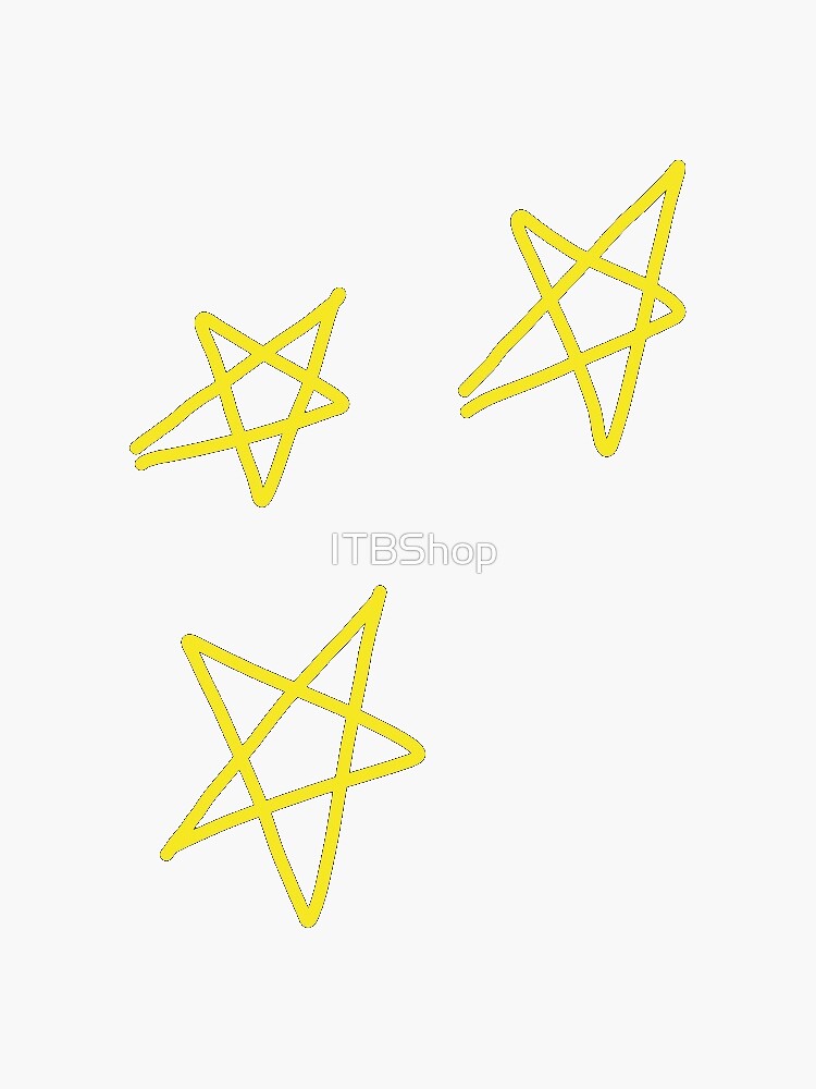 "THREE YELLOW STARS" Sticker for Sale by ITBShop | Redbubble