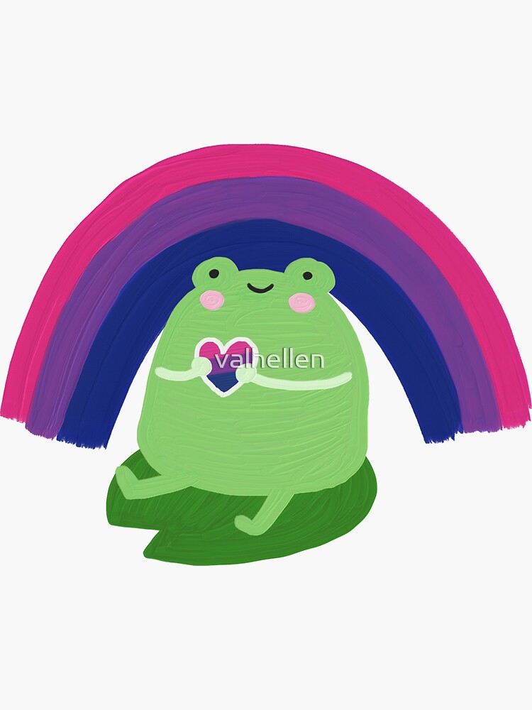 "LGBTQIA+ equality cute froggie with bisexual flag " Sticker for Sale ...