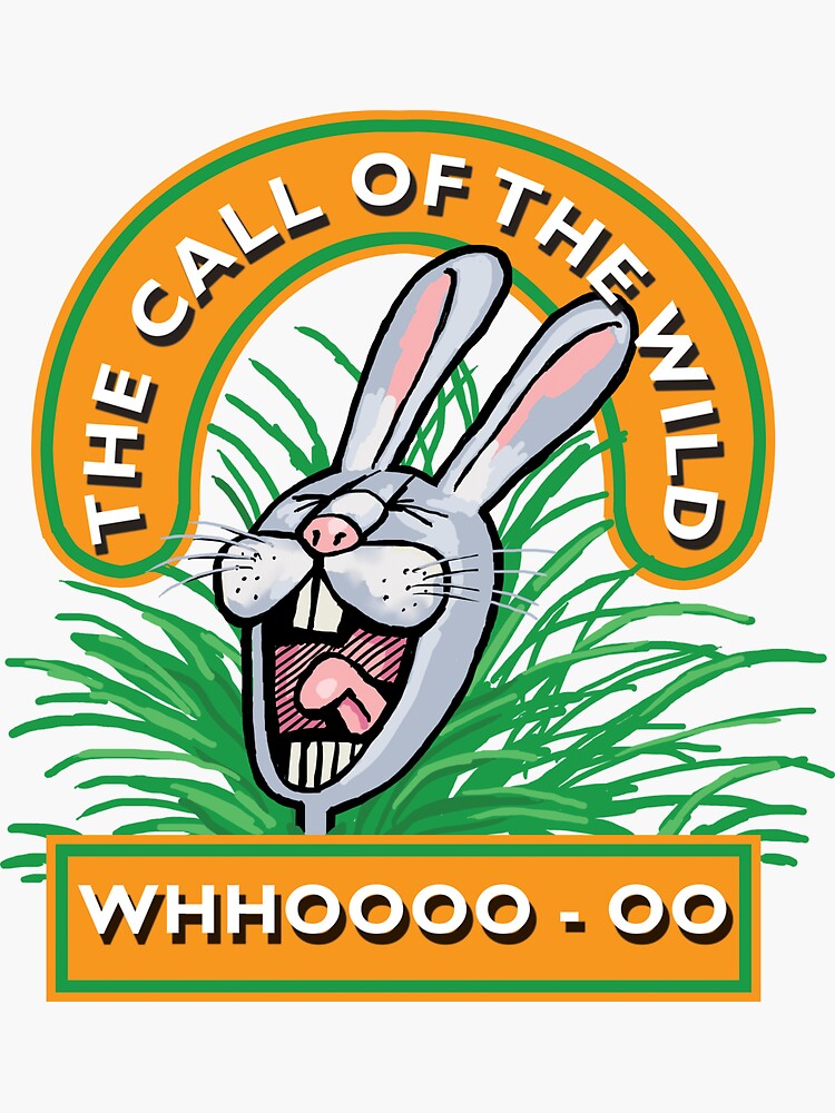 "Cartoon howling bunny design: The call of the wild." Sticker for Sale ...