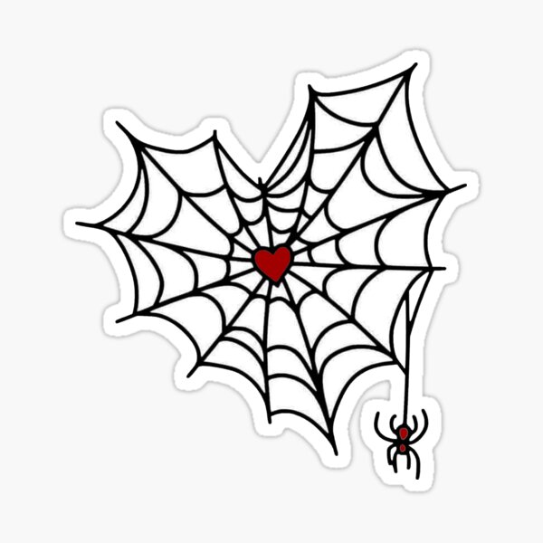 "Spider Web Love Red Heart Tattoo" Sticker for Sale by Cesarcali ...