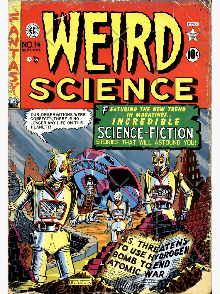 "Weird and Science - Vintage Comic Book Cover -1950s sci-fi Artwork!" Sticker for Sale by ...