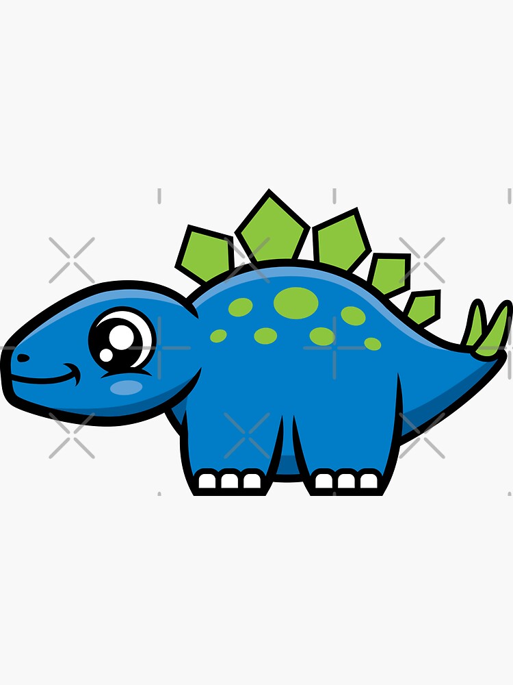 "Stegosaurus Dinosaur (Blue and Green) Sticker" Sticker for Sale by ...