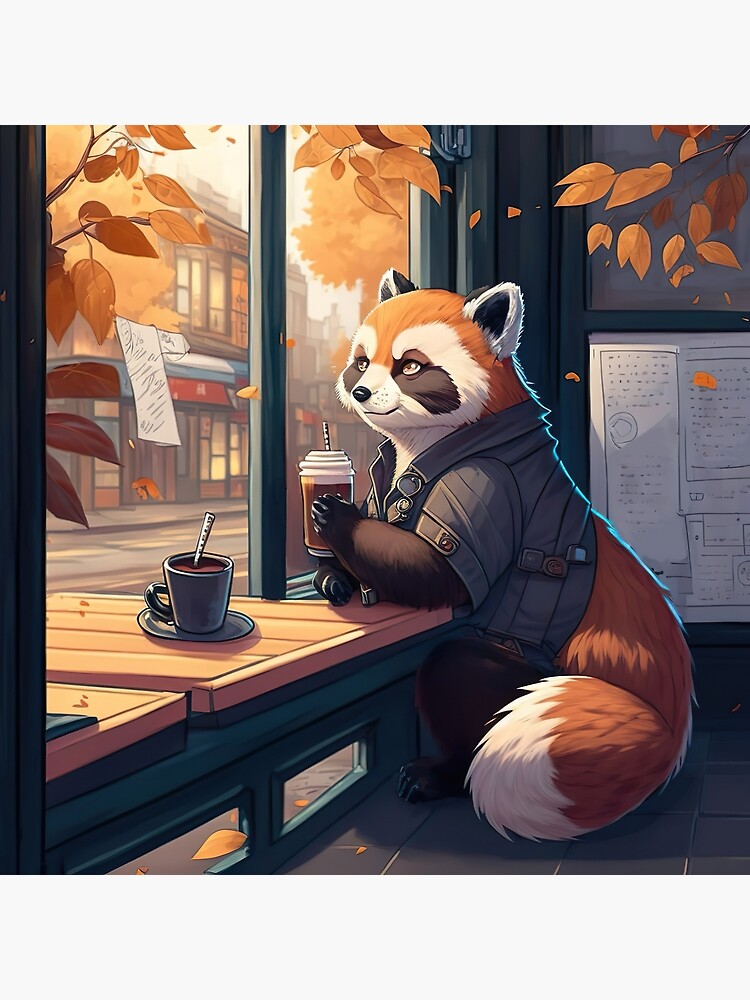 "Red Panda Coffee Shop" Poster for Sale by Makoto-Styl | Redbubble