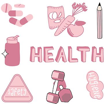 "Pink Health School Subject Sticker Pack" Sticker for Sale by The-Goods ...