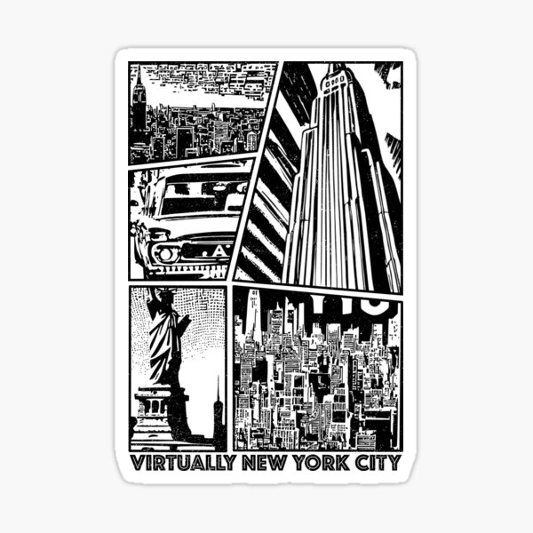 "New York City Skyline Comic Book Style" Sticker for Sale by Roger-C ...