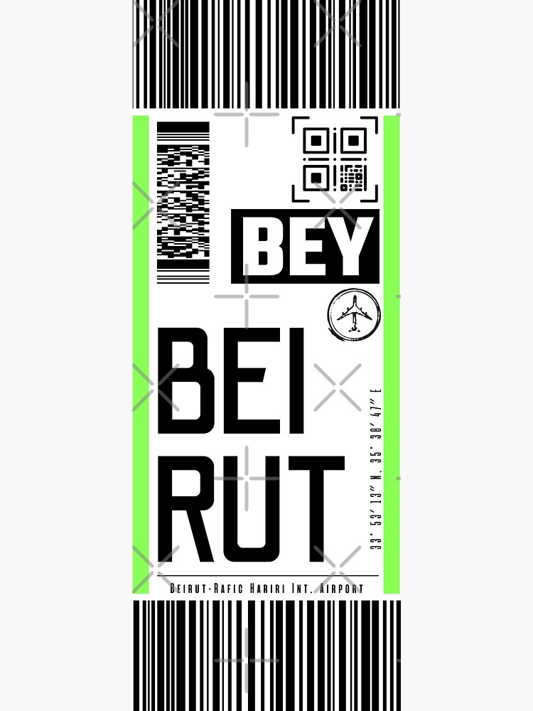 "BEIRUT BEY classic lugagge tag airport stickers" Sticker for Sale by ...