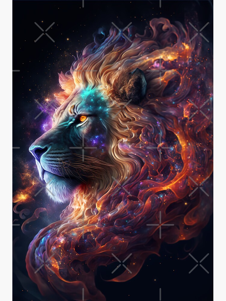 "Cosmic Lion" Sticker for Sale by AnimalVillains | Redbubble
