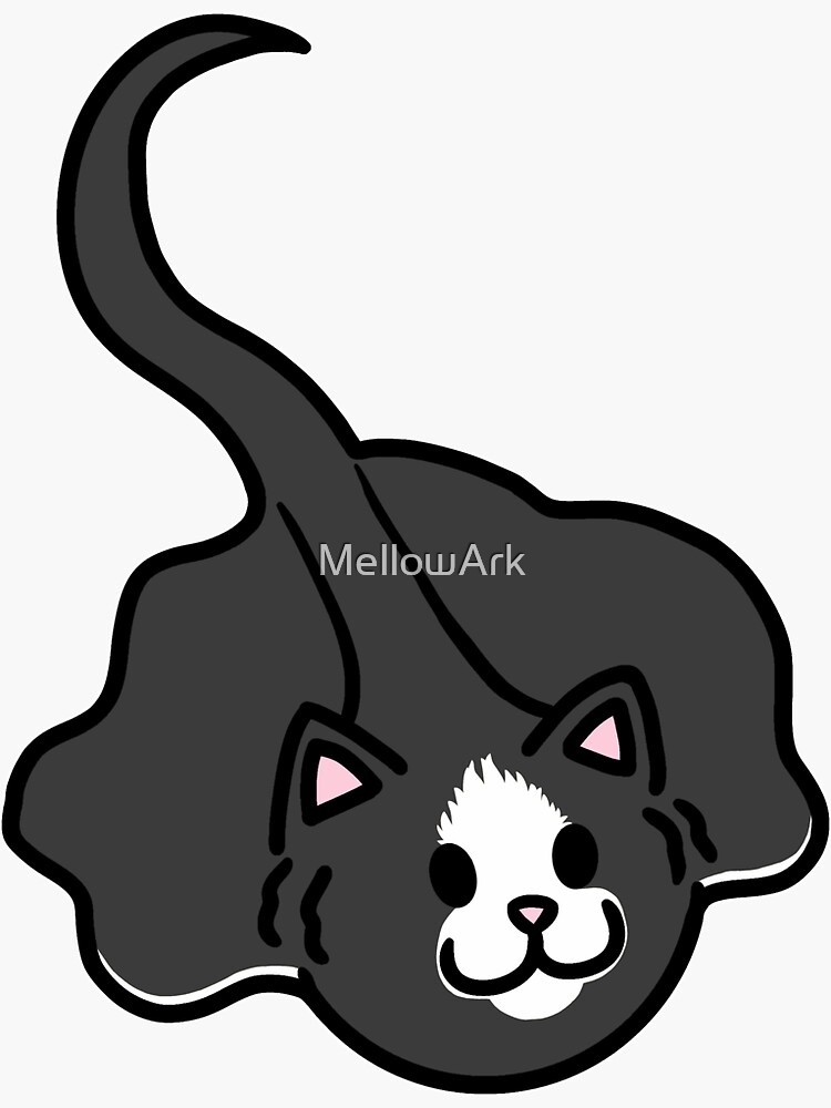 "Cute Tuxedo Mer-meow "MeowRay"" Sticker for Sale by MellowArk | Redbubble