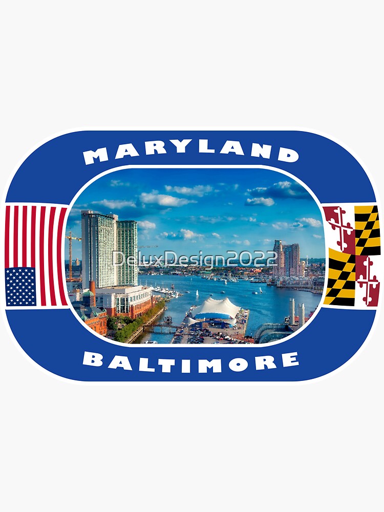 "Maryland, Baltimore, USA" Sticker for Sale by DeluxDesign2022 | Redbubble