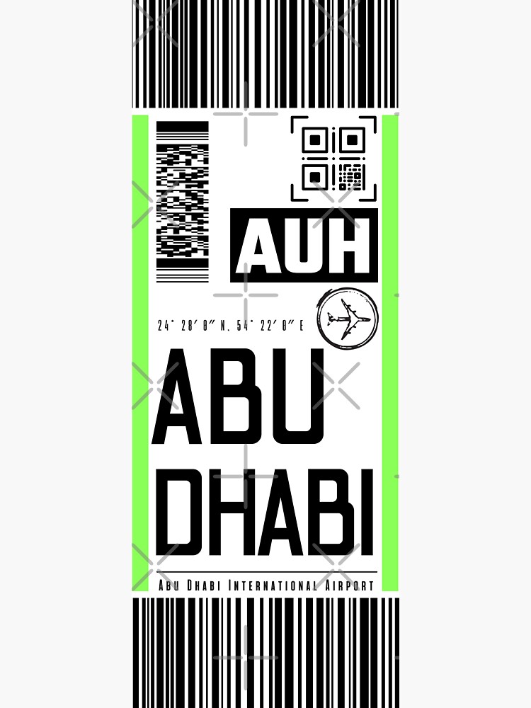 "ABU DHABI UAE Classic luggage tag traveller sticker" Sticker for Sale ...