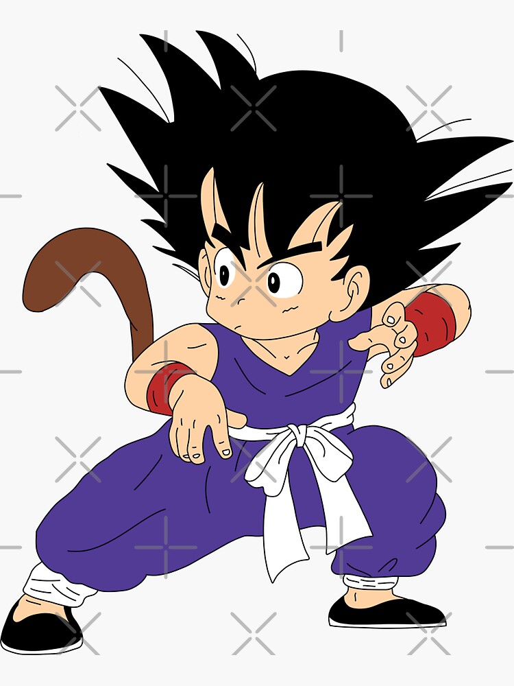 "Colorized Battle Stance Kid Goku" Sticker for Sale by BAMBV2 | Redbubble