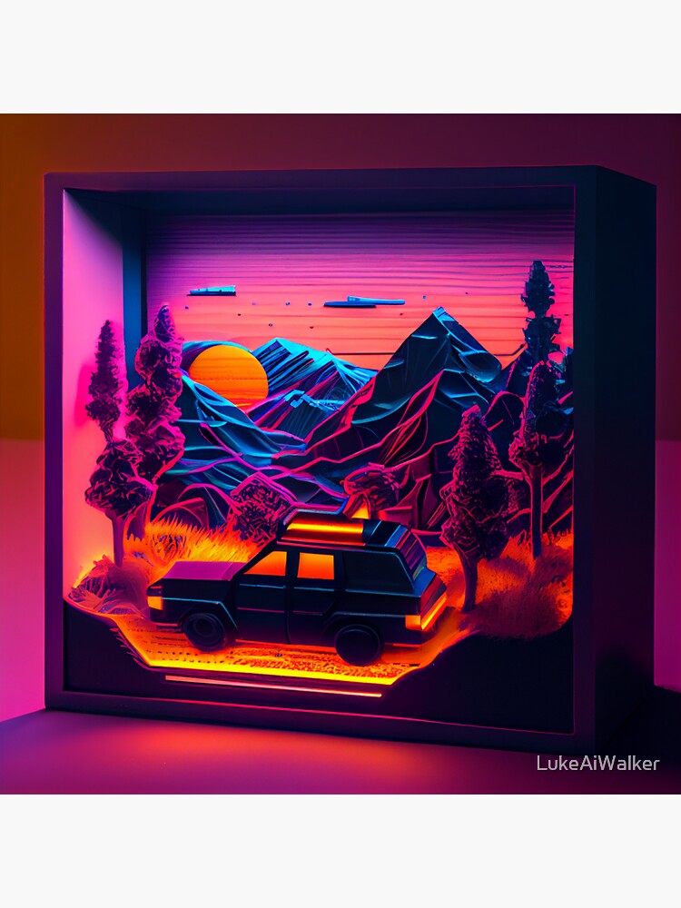"Synthwave Display Box" Sticker for Sale by LukeAiWalker | Redbubble