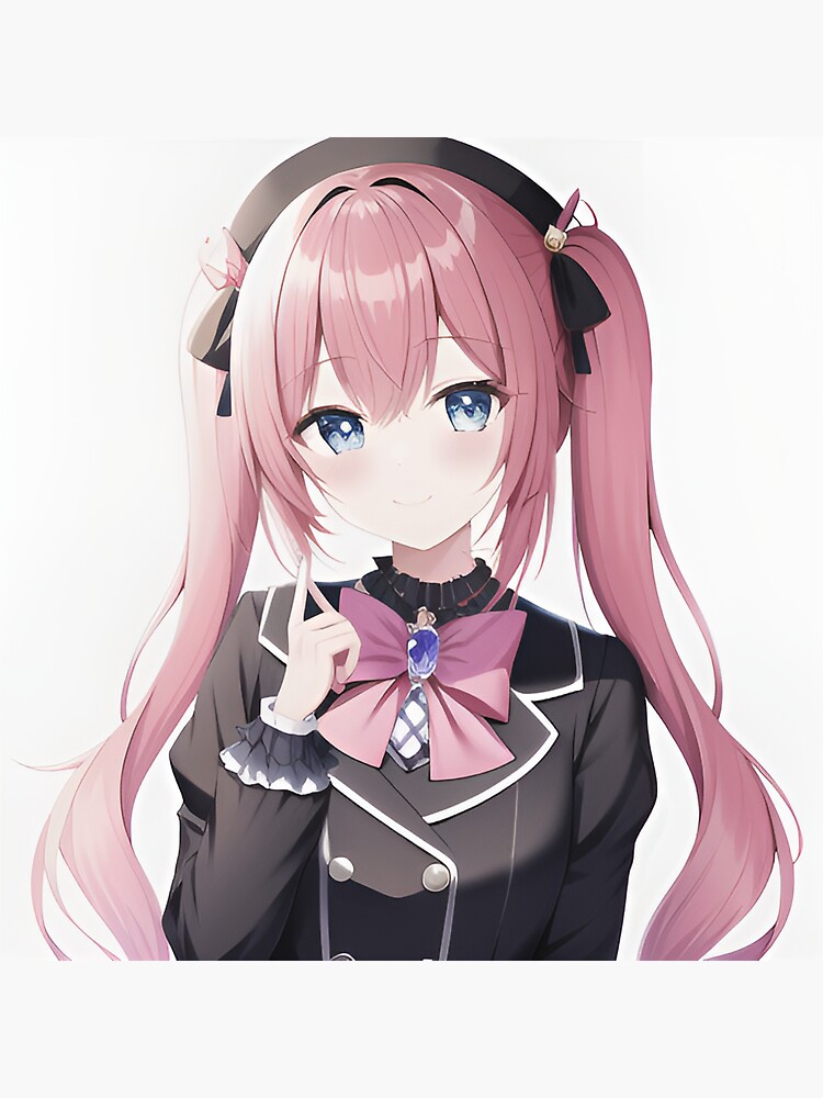 "Pink Hair Anime Waifu" Sticker for Sale by animehimeart | Redbubble