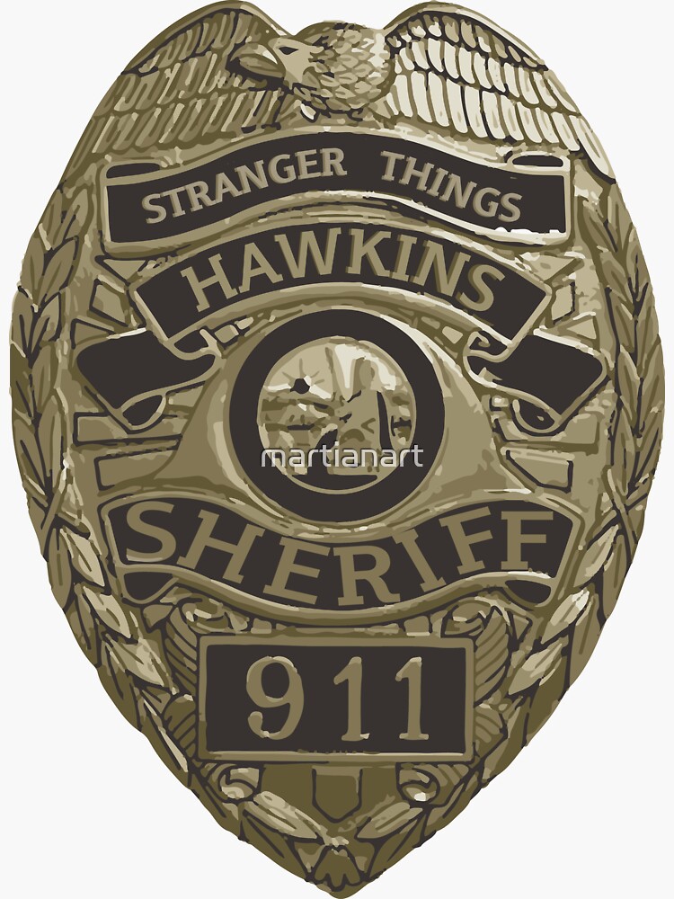 "Stranger Things - Hopper" Sticker by martianart | Redbubble