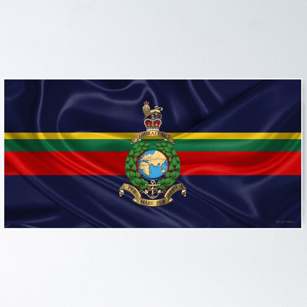 "Royal Marines - RM Badge over Royal Marine Flag" Poster for Sale by ...