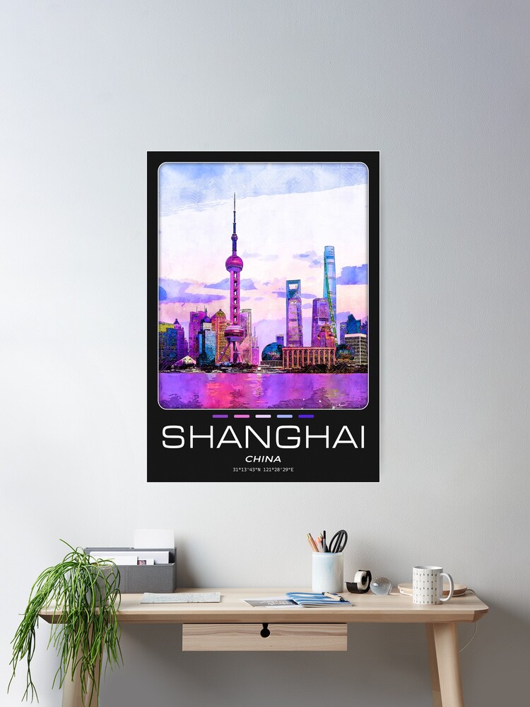 "Shanghai City" Poster for Sale by NIFRO ART | Redbubble