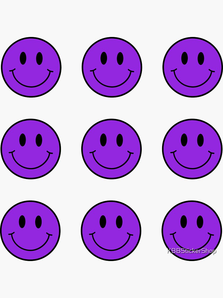 "Purple Smiley Face 9-Pack" Sticker for Sale by KBBStickerShop | Redbubble