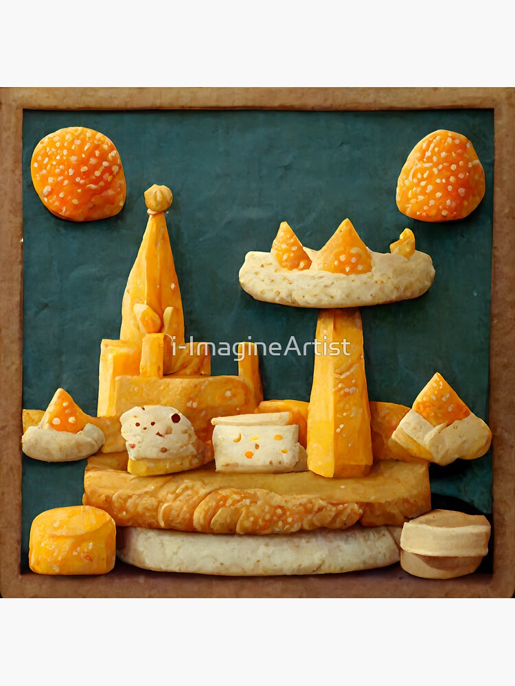 "Cheese Castle" Sticker for Sale by i-ImagineArtist | Redbubble
