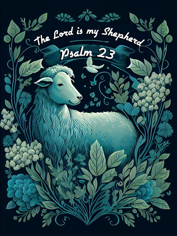 "Psalm 23 - Shepherd and Sheep Illustration: Protected by God" Poster ...