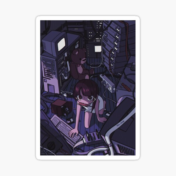 "Serial Experiments Lain" Sticker for Sale by Serial-Exper | Redbubble