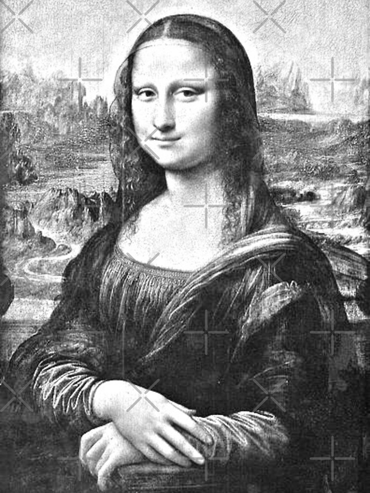 "Mona Lisa Black and White Pencil Sketch Art" Sticker for Sale by ...