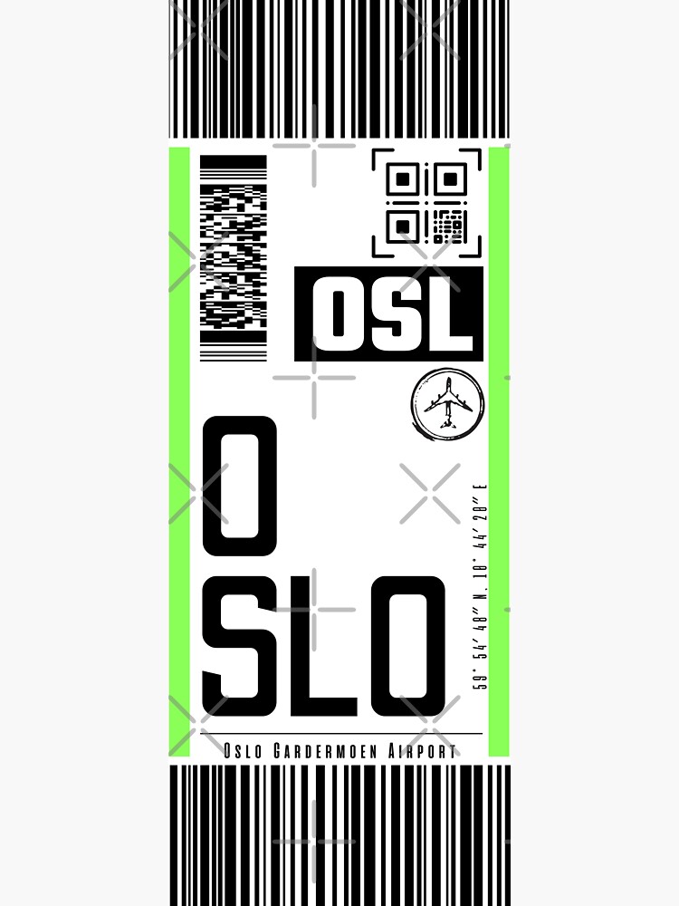 "OSLO OSL classic luggage tag traveller sticker" Sticker for Sale by ...