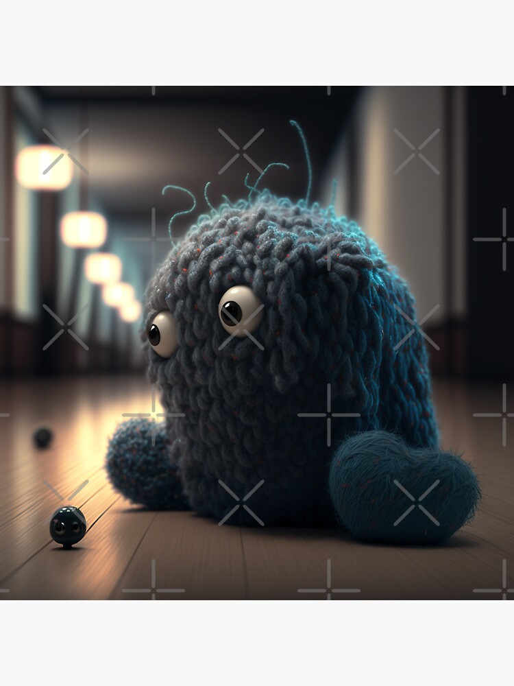 "Bert the Boring Yarn Monster" Sticker for Sale by FuzzyEmporium ...