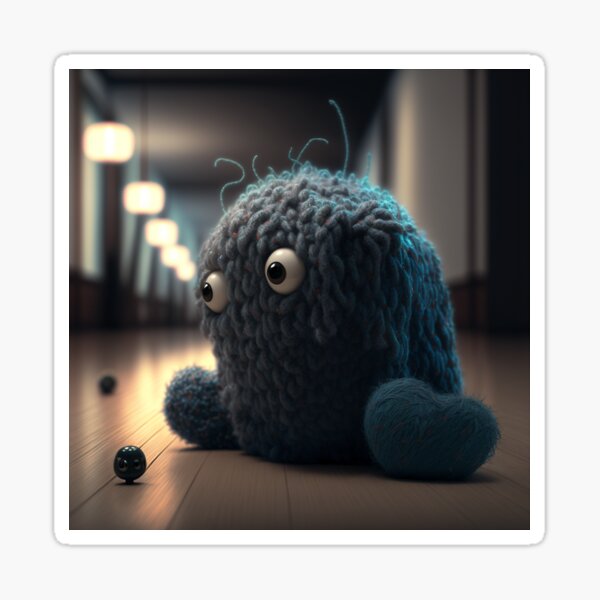 "Bert the Boring Yarn Monster" Sticker for Sale by FuzzyEmporium ...