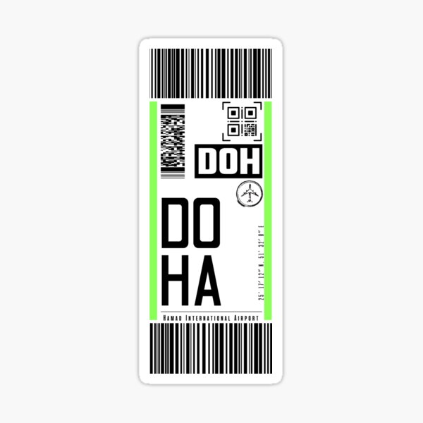 "DOHA DOH qatar classic luggage tag traveler sticker" Sticker for Sale ...