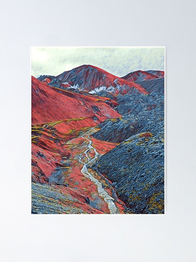 "Landmannalaugar Iceland Volcano AI Art" Poster for Sale by NicBucci ...