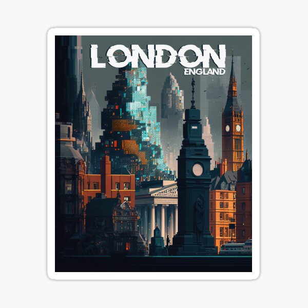 "London city at night, England pixel art." Sticker for Sale by ...